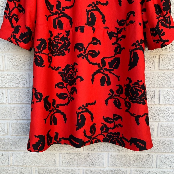 Karta | Dresses | Karta Red Black Print Embellished Dress | Poshmark